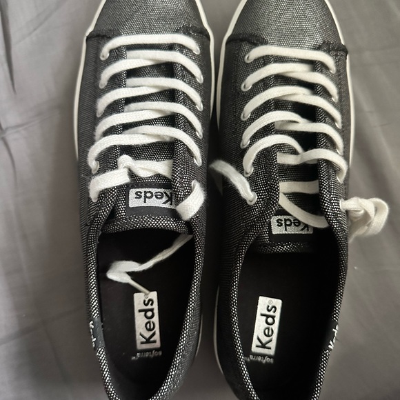Keds | Shoes | Keds Black Metallic Look Sneakers | Poshmark